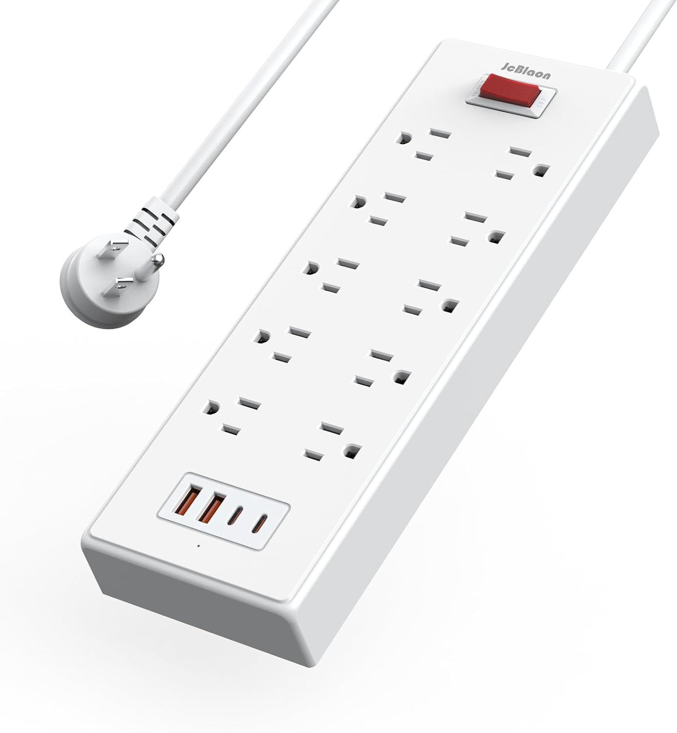 Power Strip Surge Protector with USB C Ports, 5ft Flat Plug Extension ...