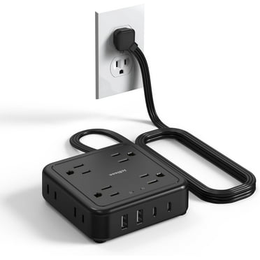 SUPERDANNY Multi-Outlet Surge Protector with 8 Outlets, 4 USB Ports ...