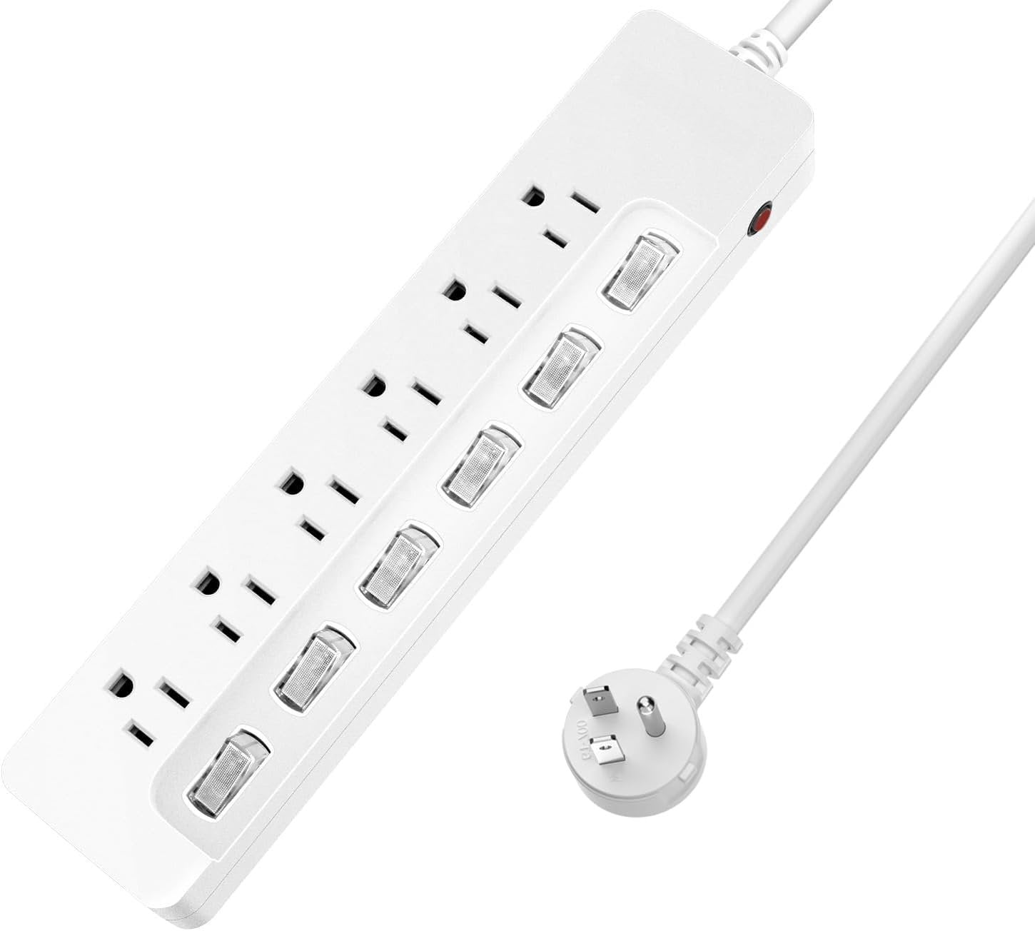 Power Strip Surge Protector with Individual Switches,6-Foot 14AWG Long ...