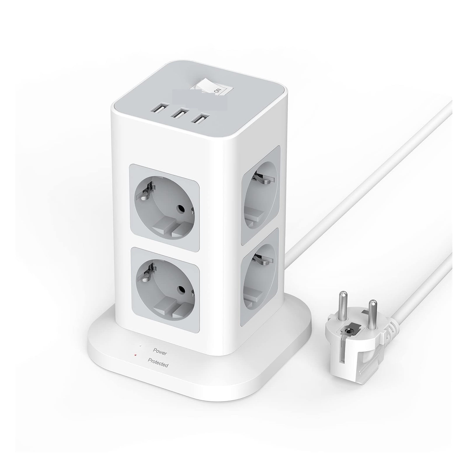 Power Strip Tower 2500W With 8/11 AC Outlets + 3 USB Ports + On/Off ...