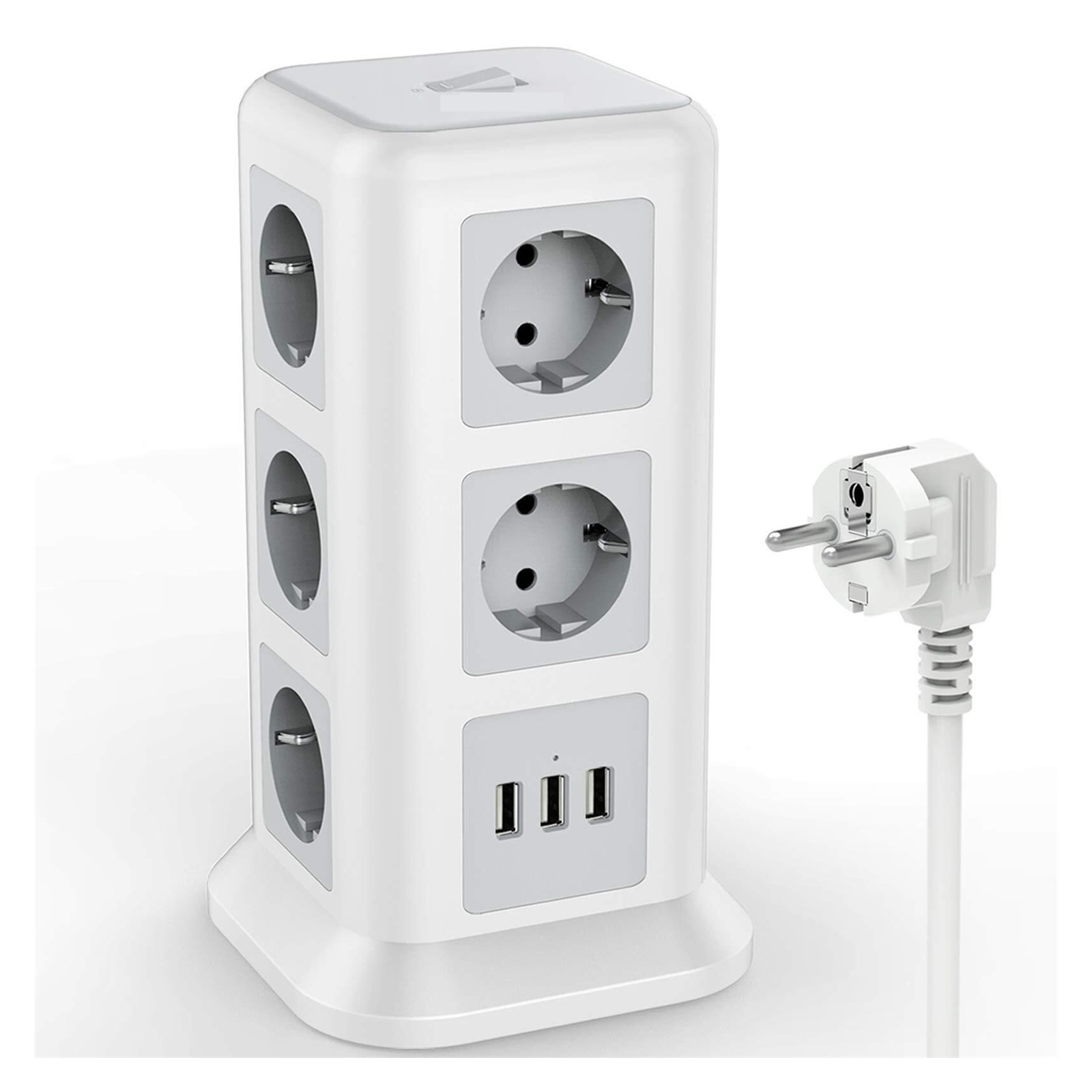 Power Strip Tower 2500W With 8/11 AC Outlets + 3 USB Ports + On/Off ...