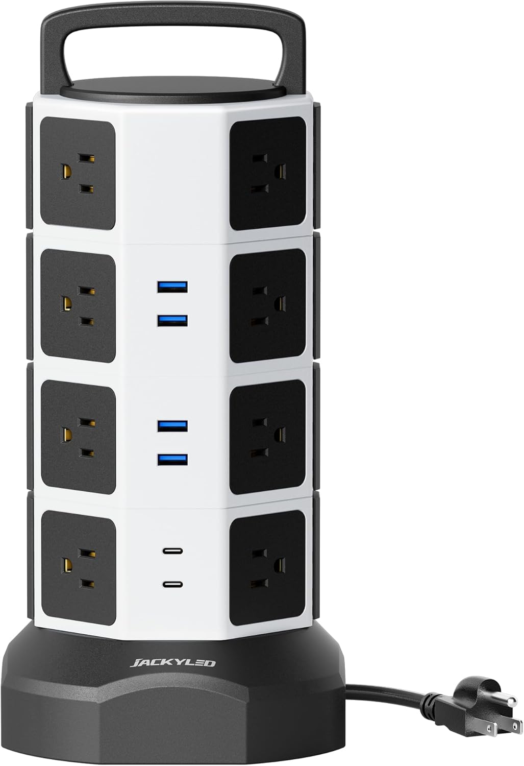 Power Strip Tower Surge Protector - 16 AC Outlets(13A) 6 USB Ports ...