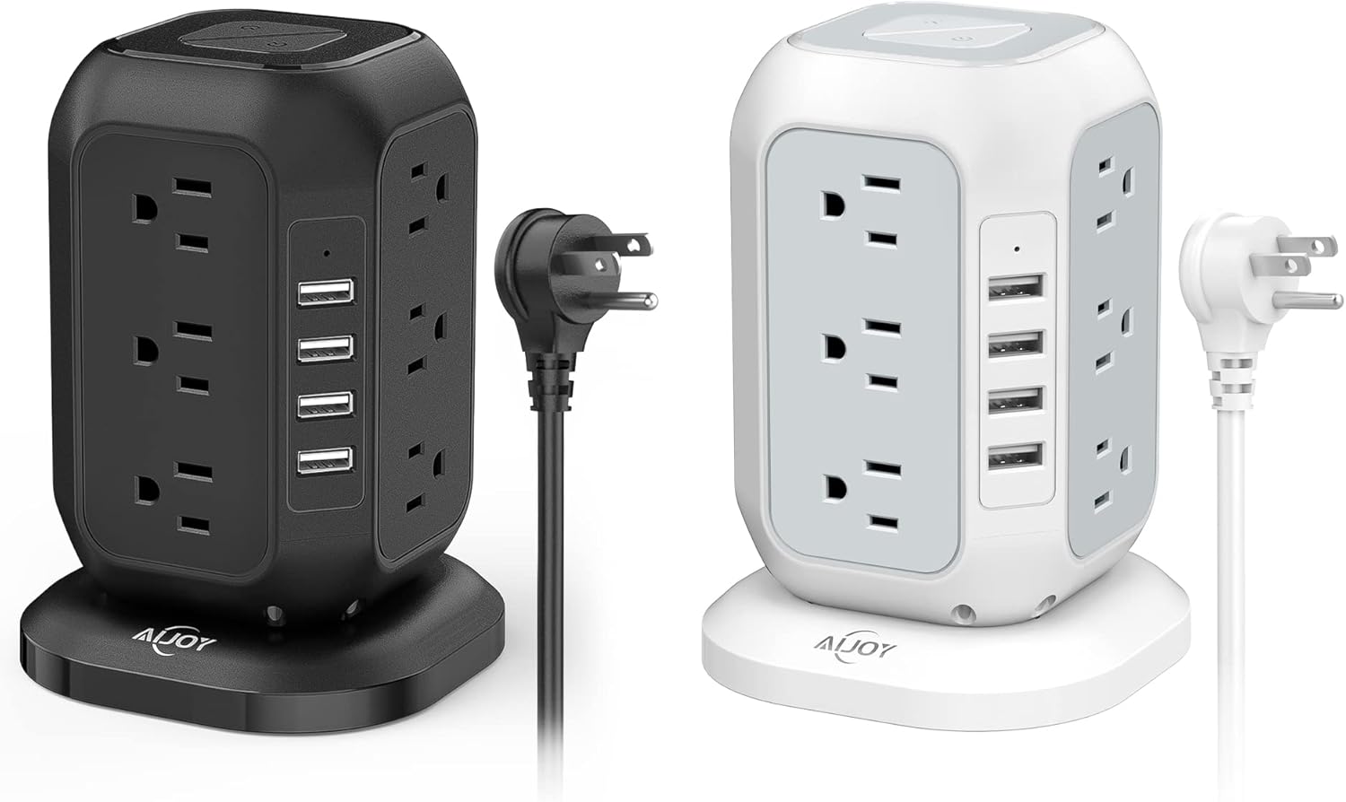 Power Strip Tower with USB Ports- Surge Protector with 12 AC Outlet and ...