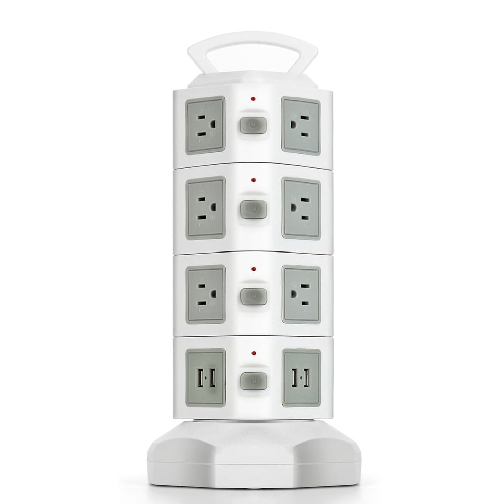 Power Strip Tower with USB Ports Surge Protector - 14 AC Outlet + 4 USB ...