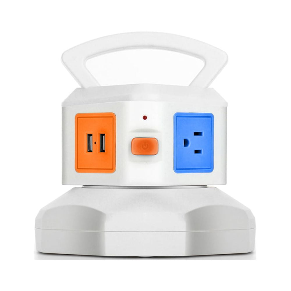 Power Strip Tower with USB Ports Surge Protector - 3 AC Outlet + 2 USB ...