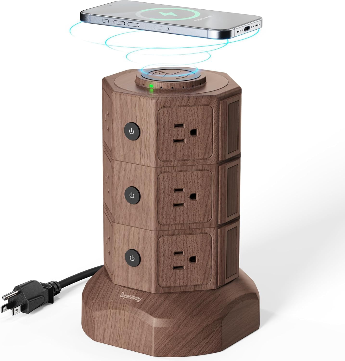 Power Strip Tower with 15W Charger, 1050J Surge Protector Tower 13A ...