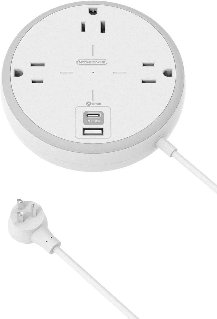 Power Strip with USB C, NTONPOWER Flat Plug Power Strip with USB Ports ...