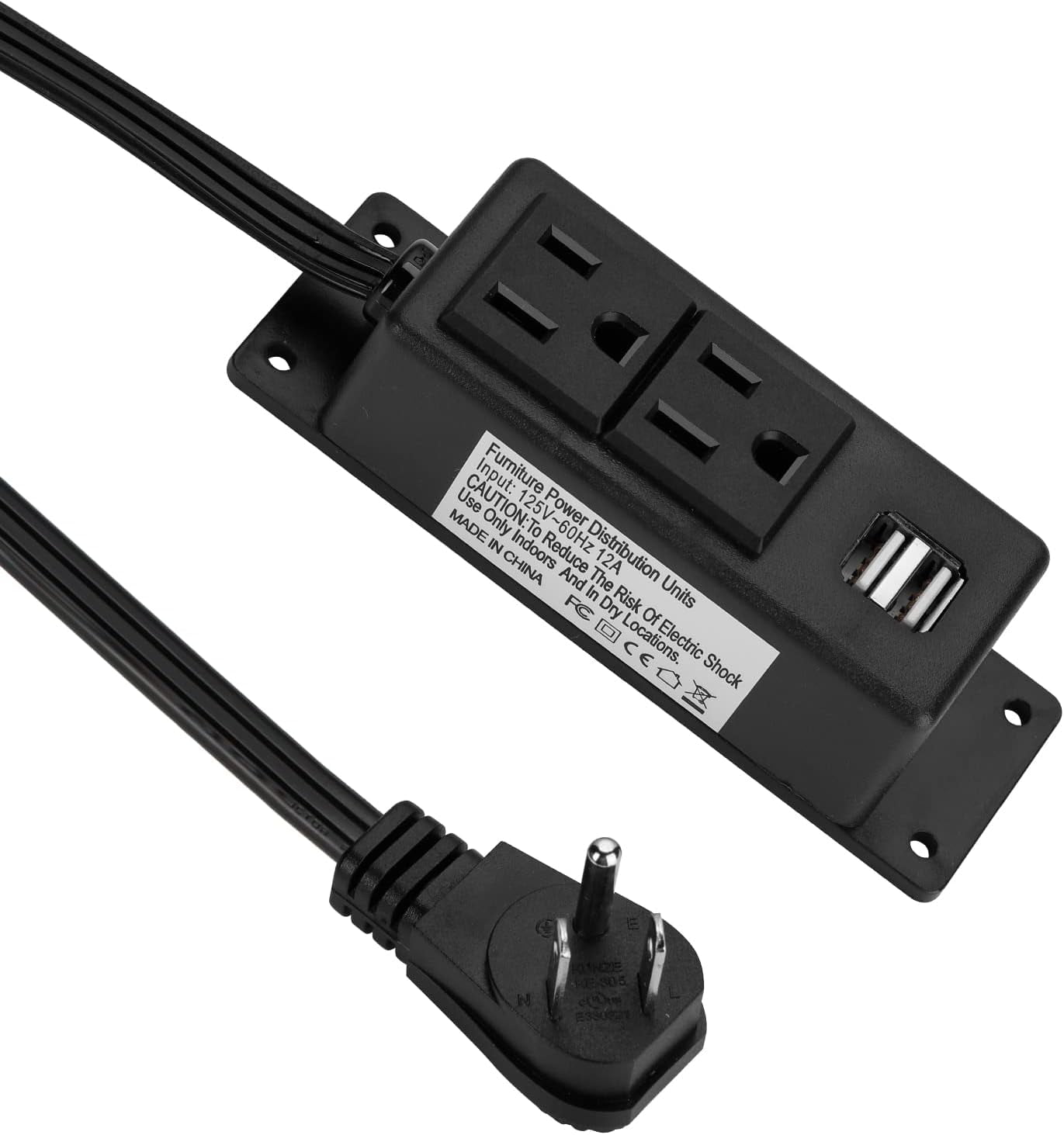 Power Strip with USB, Desktop Power Outlet with 2 AC Outlets, 2 USB ...