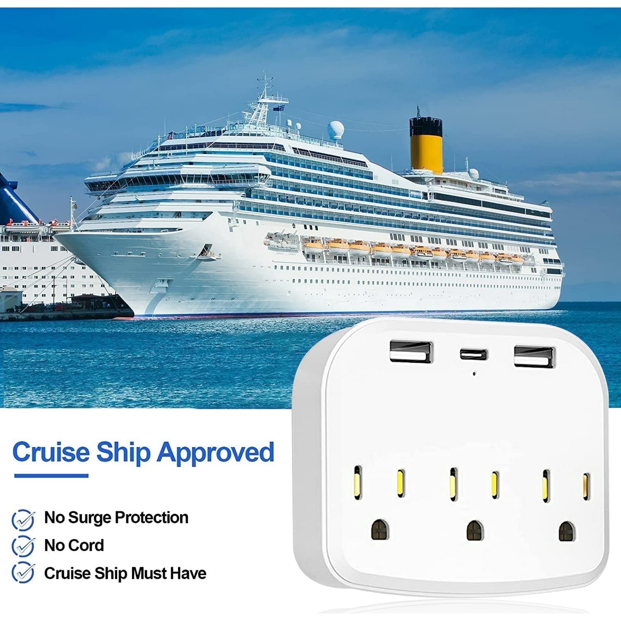 BOHASHIN Power Strip with USB C, 3 Outlets, 3 USB Ports, Cruise ...