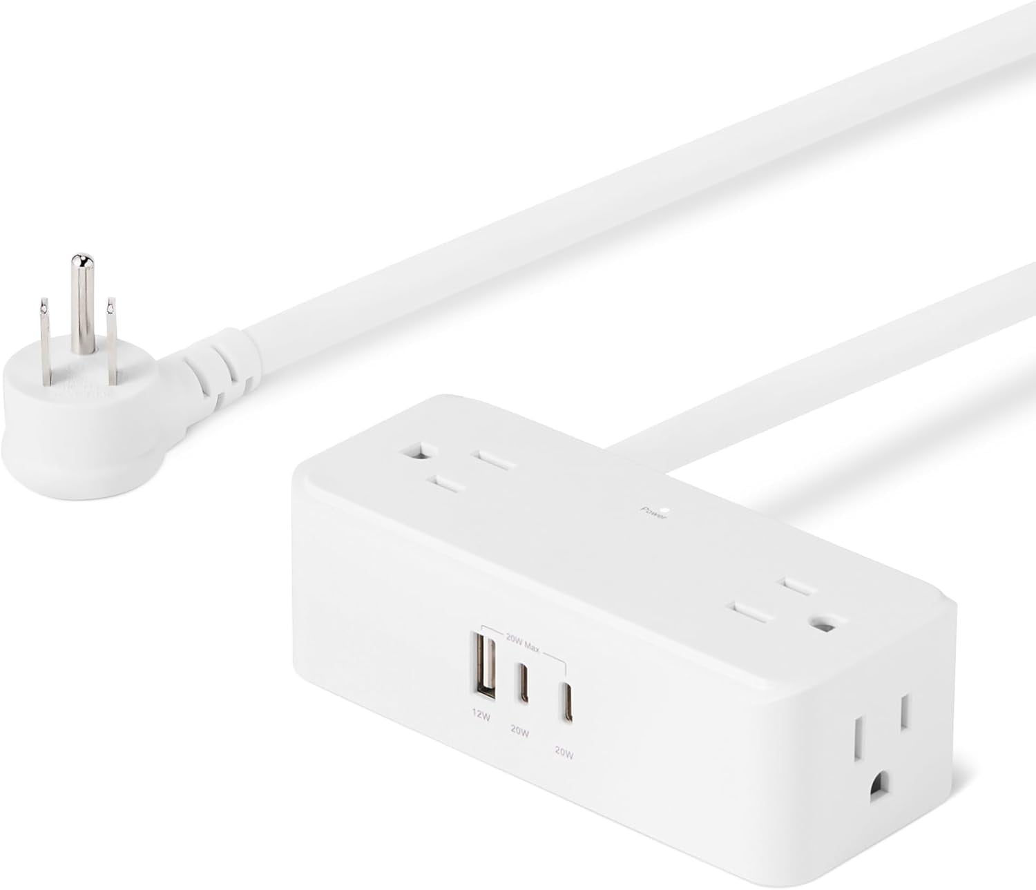 Power Strip with 4 AC Outlets, 20W USB C Fast Charging, 2 USB C, 1 USB ...
