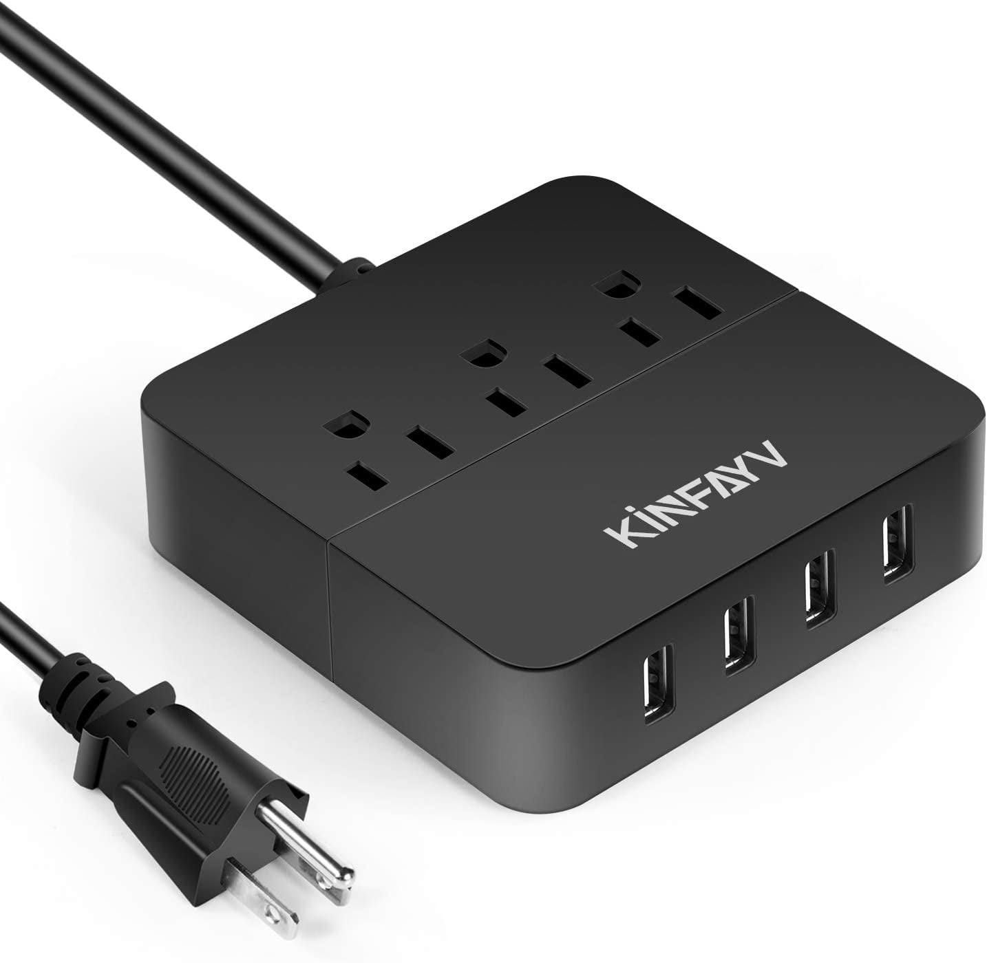 Power Strip with 4 USB Ports & 3 Outlets - Portable USB Strip Surge ...