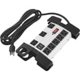 Power Strip with , Workshop 8 Outlet Surge Protector 2700 Joules, Grey ...