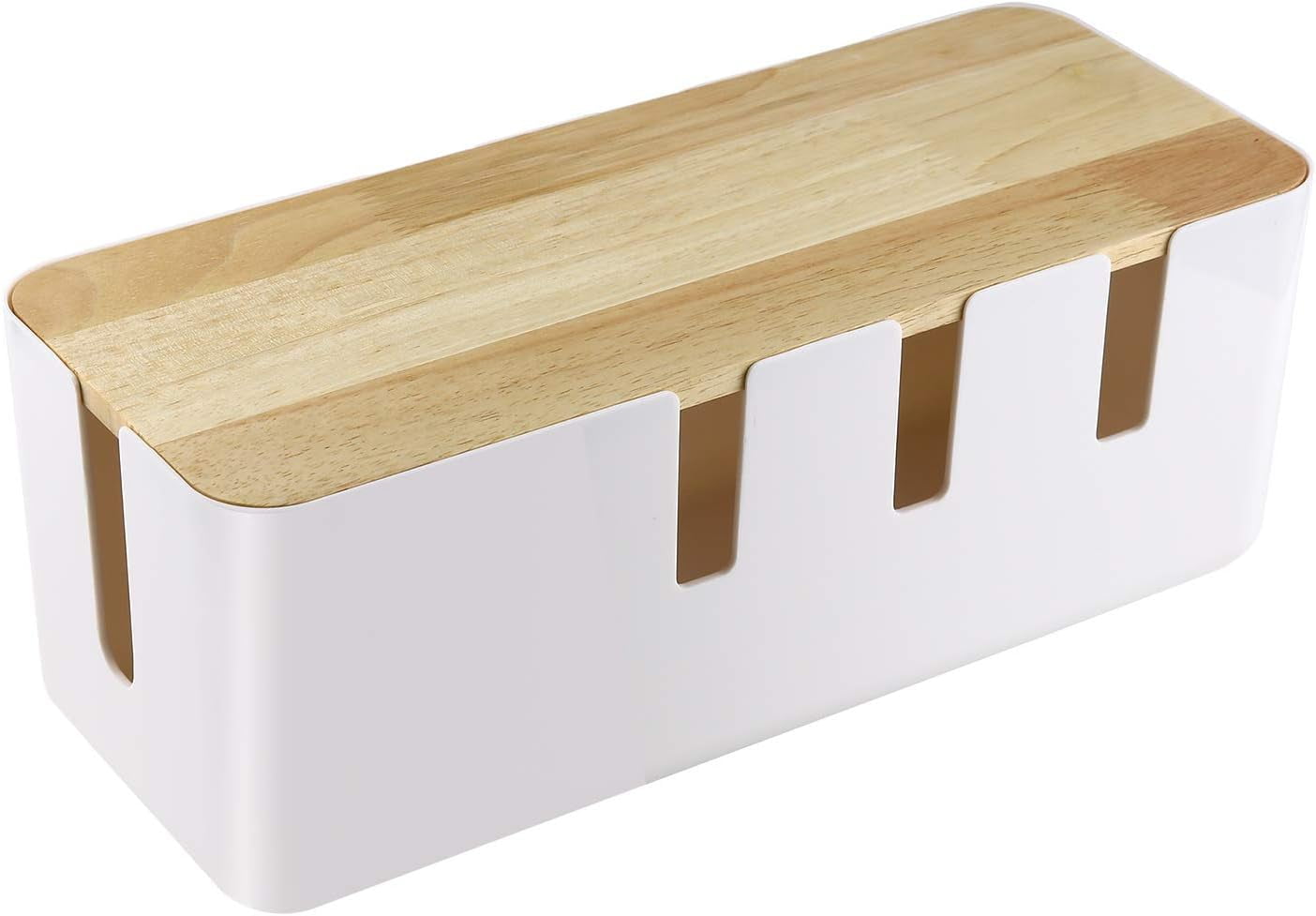 Power Stripe Organizer with Bamboo Lid, Cord Organizer for Hide ...