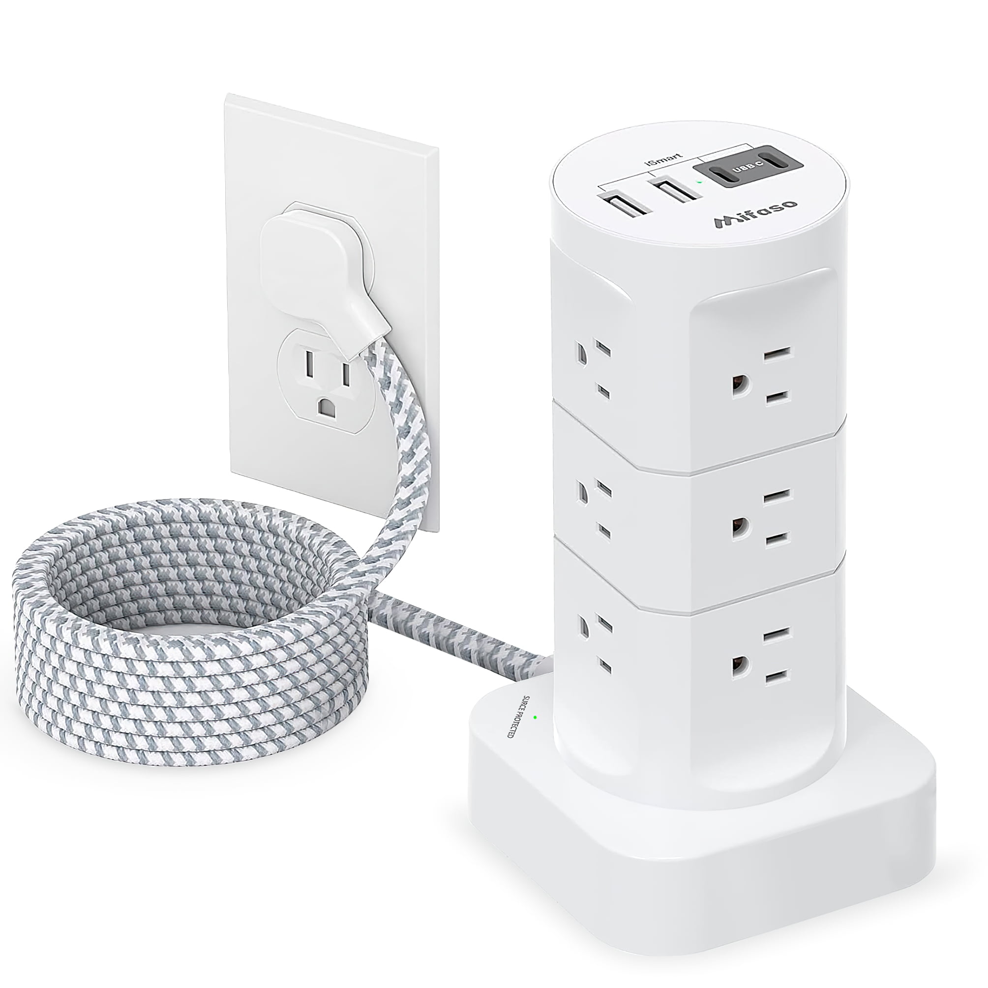 Power Strips with Surge Protection, Flat Plug Power Strip with 12 ...