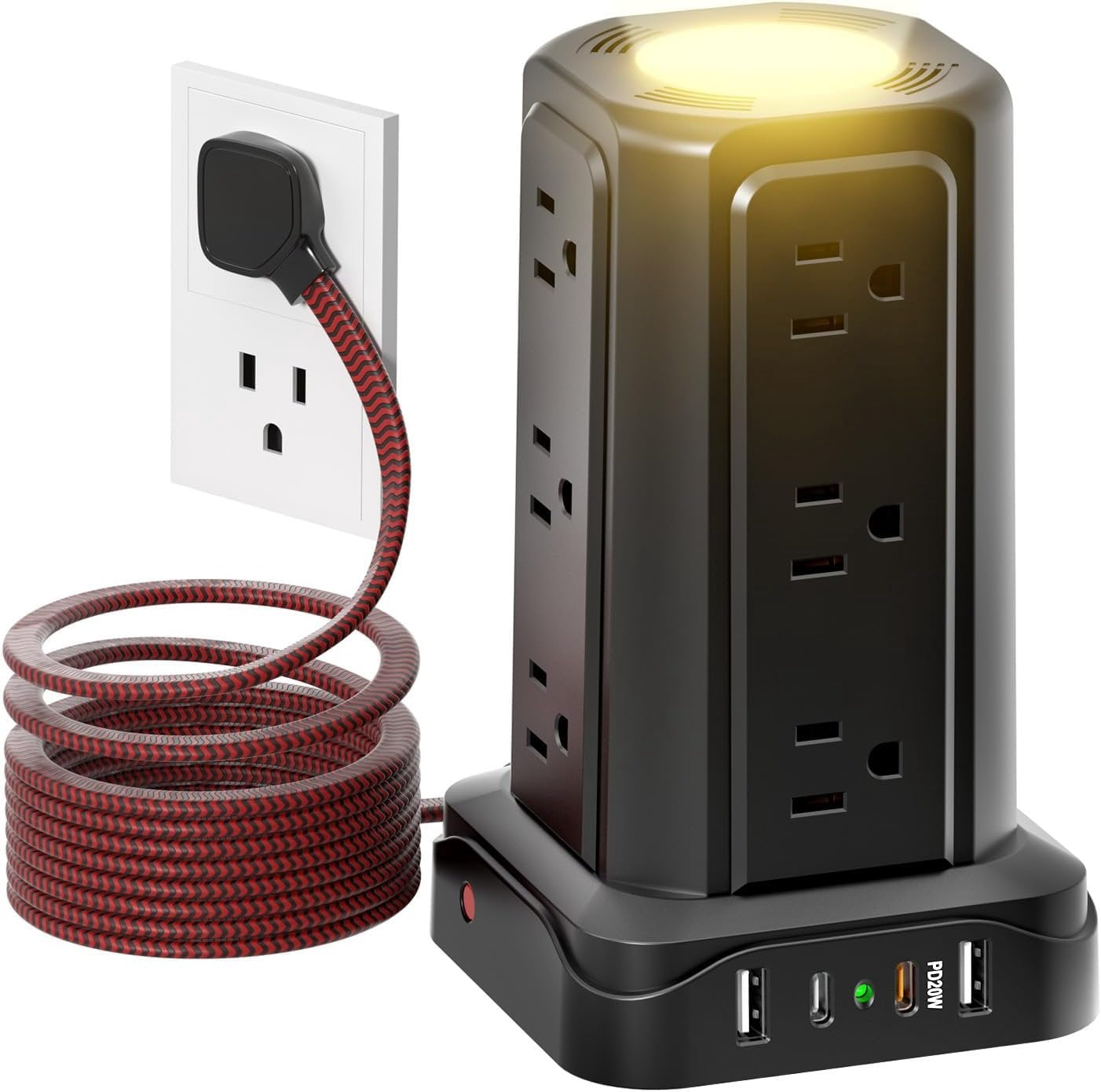 Power Strips with Surge Protection, Flat Plug Power Strip with 12 ...