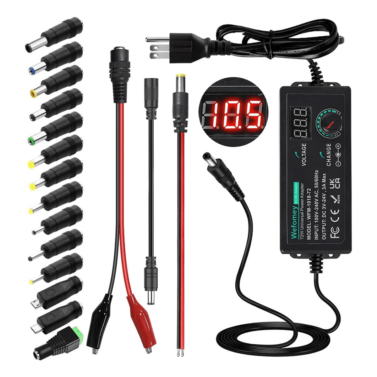Power Supply 3V-24V 3A 72W Adjustable Variable 3V 5V 6V 9V 12V 18V 20V ...