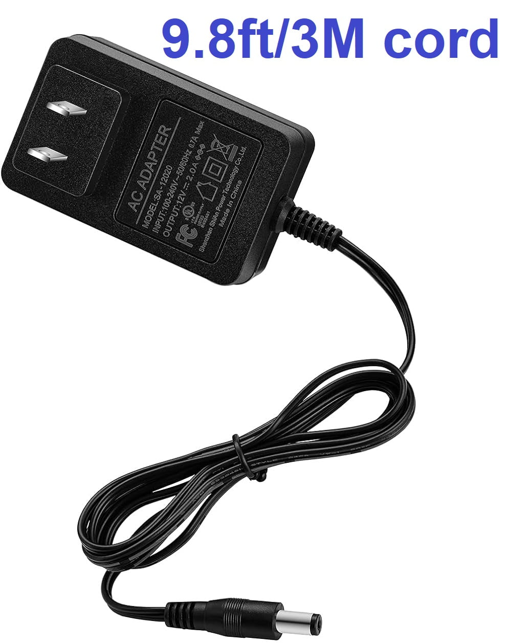 Power Supply Adapter AC/DC 12V 2A for Security Camera CCTV/DVR/NVR/FCC ...