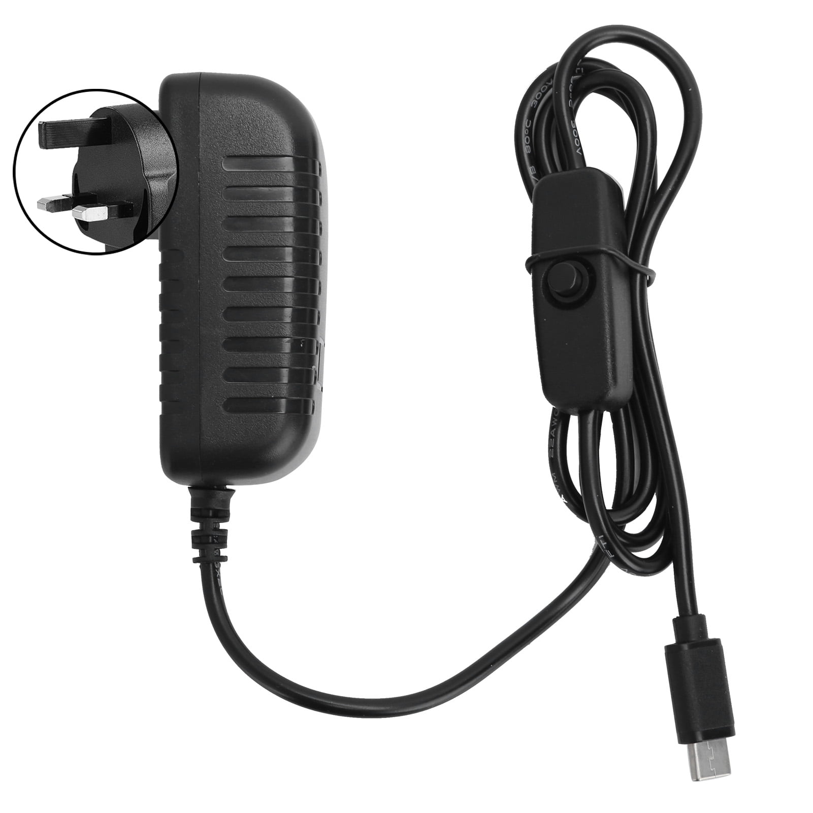 5V 4A Type C Power supply with switch 3 pin UK plug – Amicus Engineering