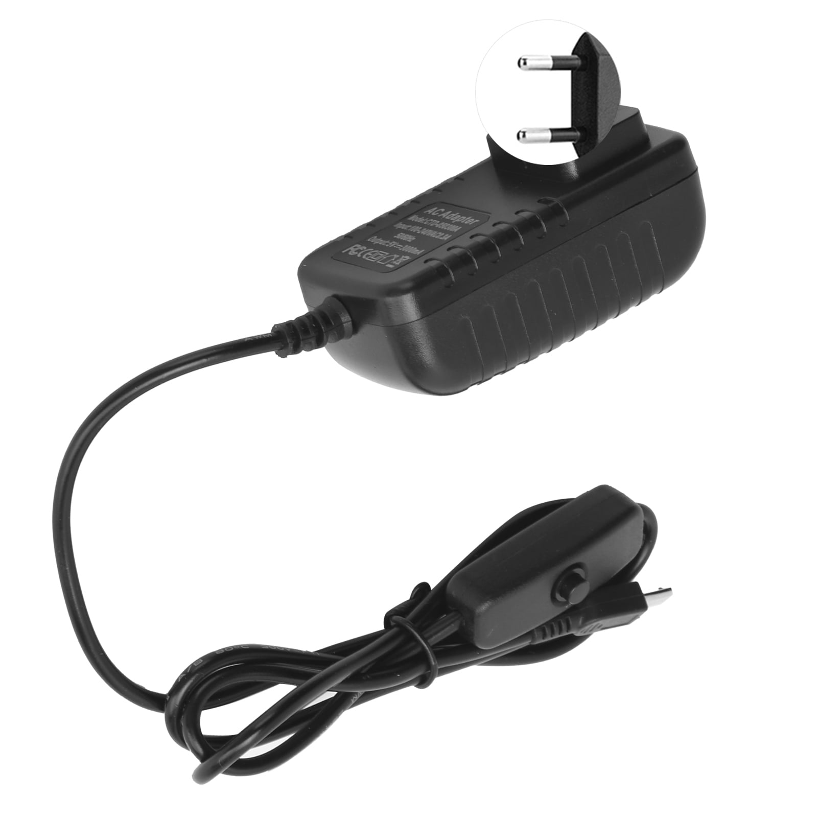 Power Supply for 5V 3A with Switch Button Integrated Micro USB Adapter ...