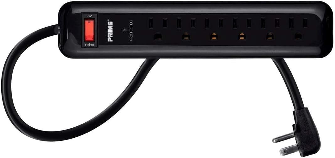 Power & Surge - 6 Outlet Surge Protector Power Strip with Low-Profile ...