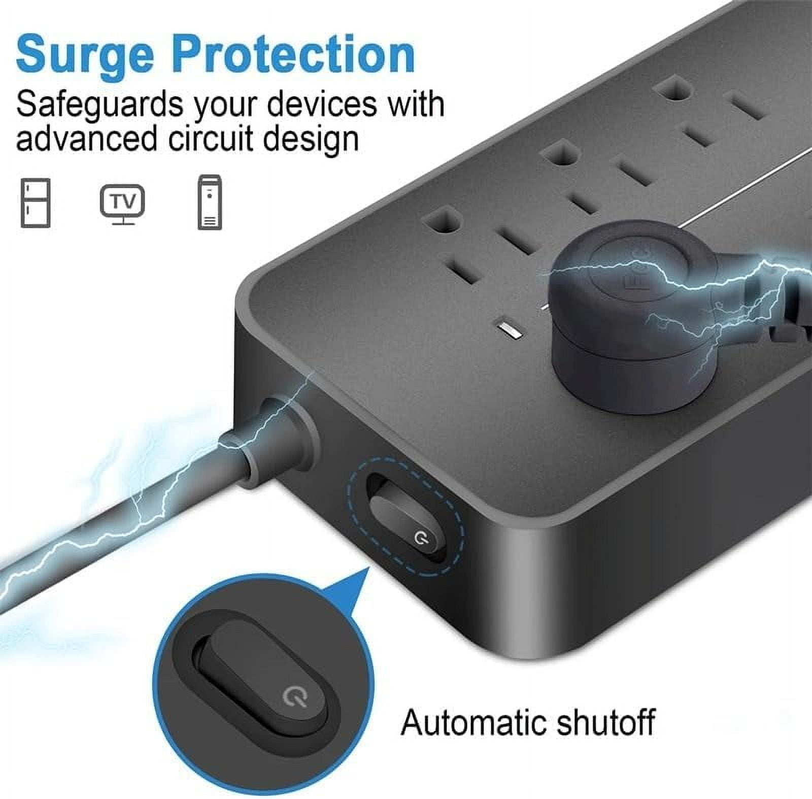 Power Surge Protector Strip, Surge Protector Power Strip Extension Cord ...