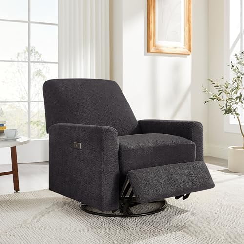 Power Swivel Glider Recliner Chair, Electric Nursery Rocker Recliner ...