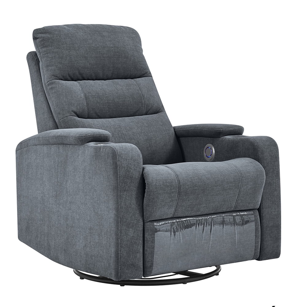 Power Swivel Recliner Chair, Electric Rocking Chair Sofa with Dual USB ...