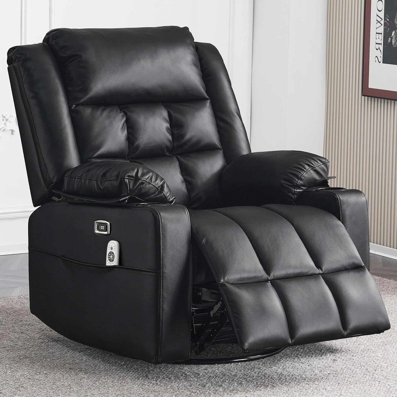 Power Swivel Rocker Recliner Chair for Adults with Massage and Heat ...