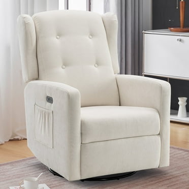 Sfxingyou Large Power Swivel Rocker Recliner with Massage and Heat, USB ...