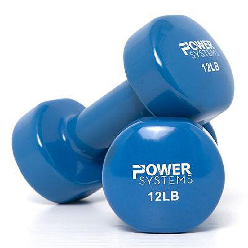 Power Systems Deluxe Vinyl Coated Dumbbell, Blue, Pair, 12 lb - Walmart.com