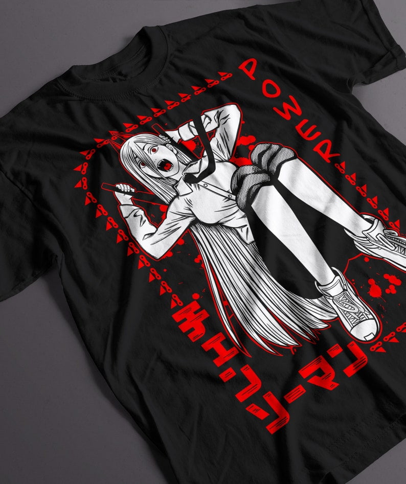 Power T-Shirt, Chainsaw Man T-Shirt, Chainsaw Man Anime Manga Denji T ...