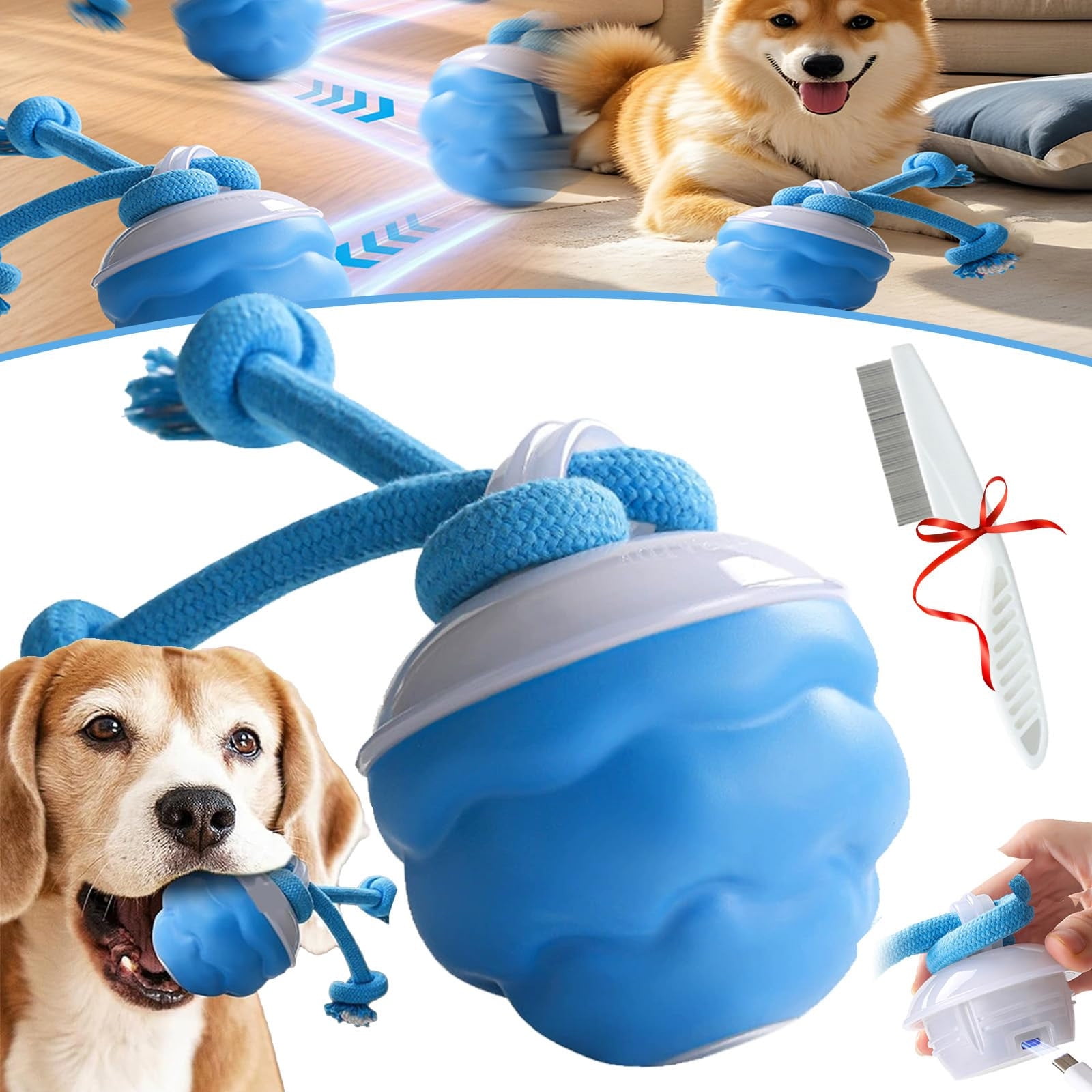Power Tail 2.0 Dog Toy, 2026 Upgrade Smart Interactive Dog Toys Ball ...