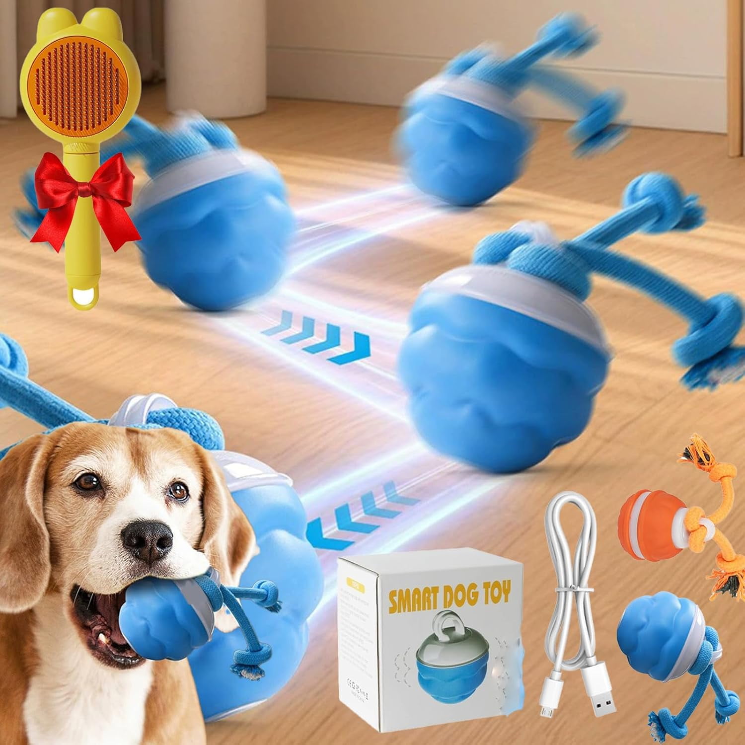 Power Tail 2.0 Dog Toy, Feloro Viral Interactive Dog Ball, Chase Buddy Dogs Ball, Powertail 2.0 ...