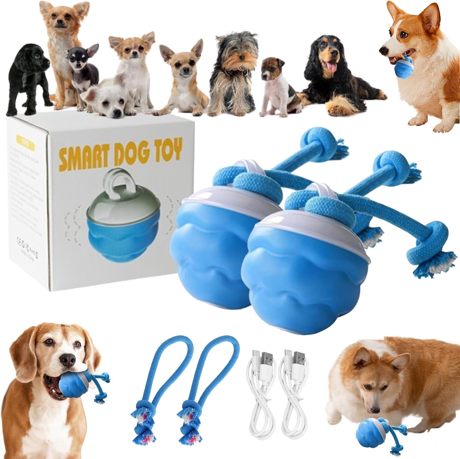 Power Tail 2.0 Dog Toy, Smart Jumping Ball Dog Toy, Interactive Dogs ...