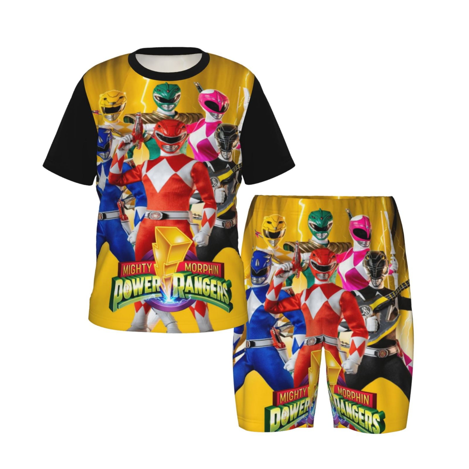 Power Team Ran-,Ger2 Pajamas Set Cartoon Shirt With Shorts Set Summer ...