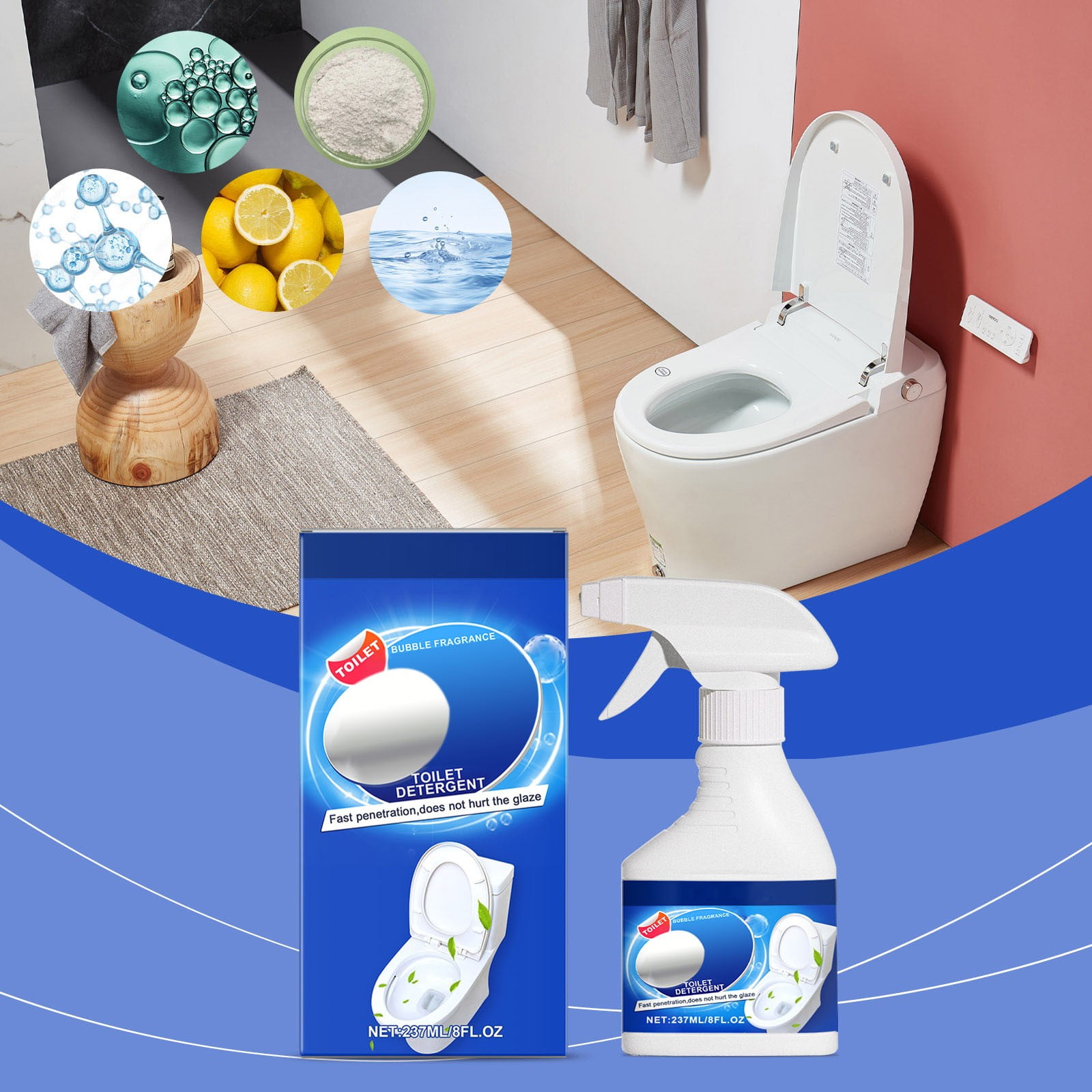 Power Toilet Bowl Cleaner Gel, Powerful Toilet Bowl Cleaner Removes ...