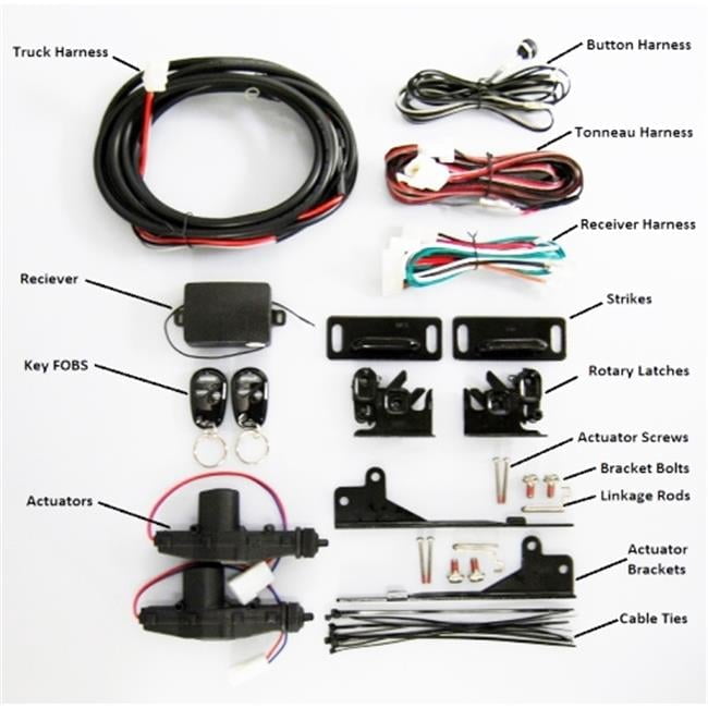 Power Tonneau Lock Kit with Key Fob - Black - Walmart.com