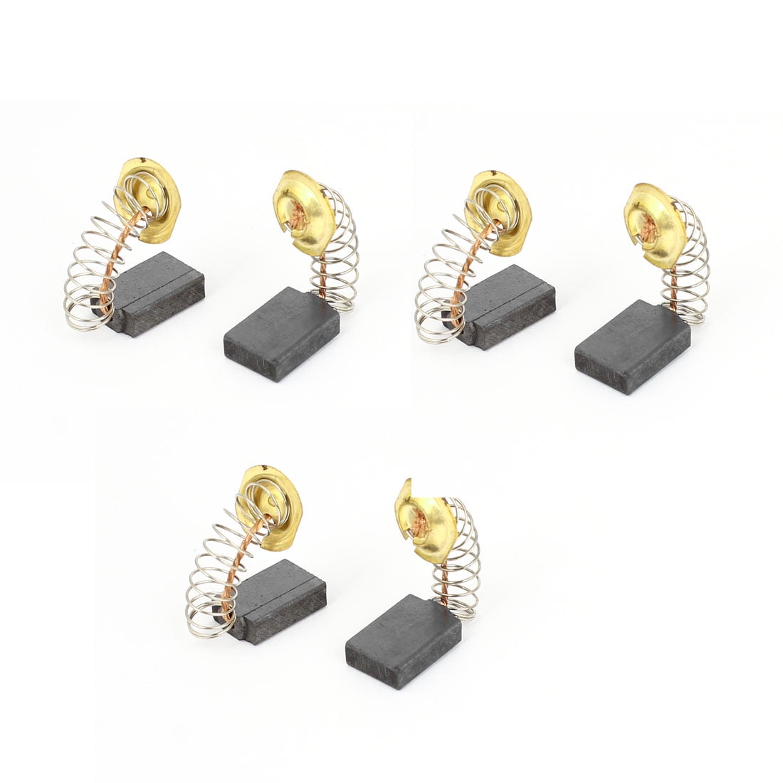 Power Tool Motor Spring Loaded Carbon Brushes 3 Pair 17mm x 10mm x 5mm ...