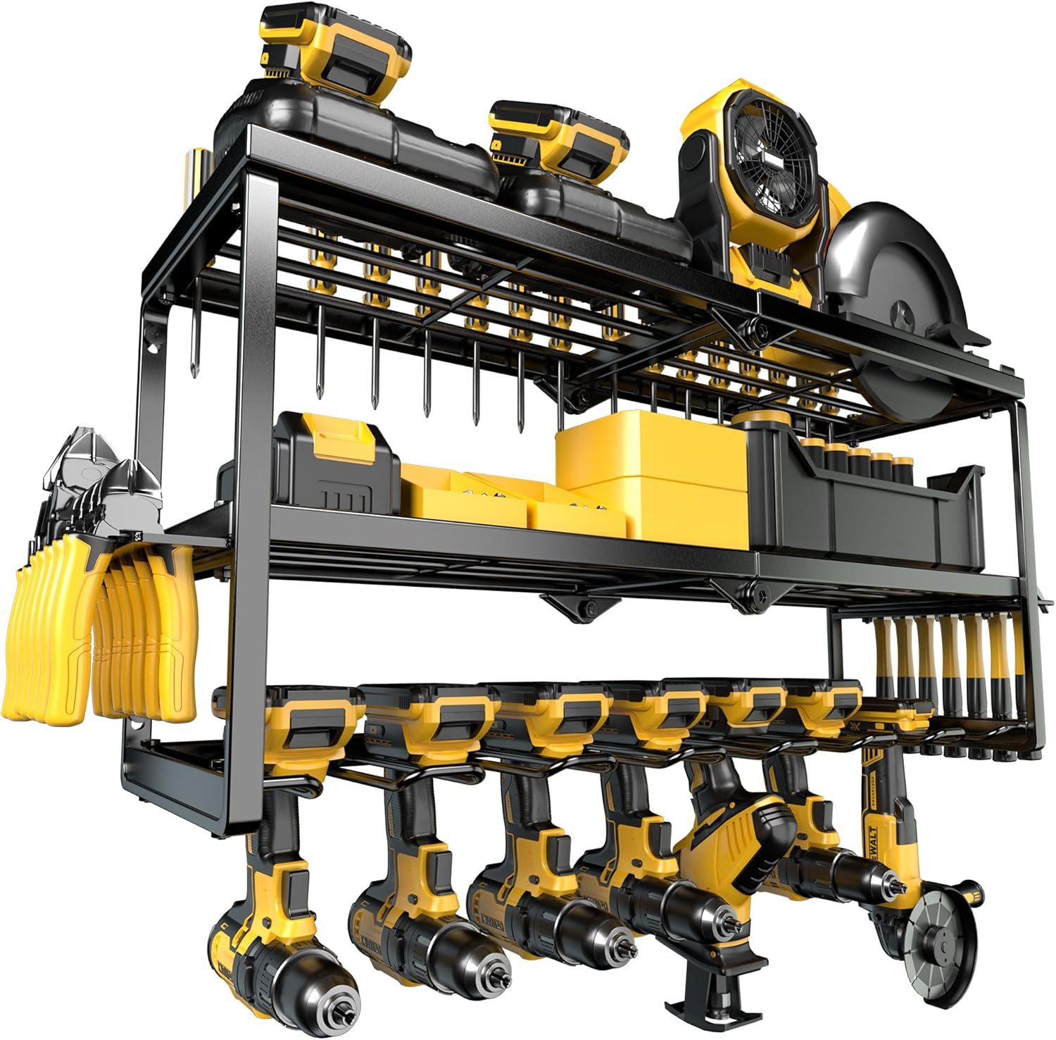Power Tool Organizer, 7 Drill Holder for Tool Organizer, Storage and ...