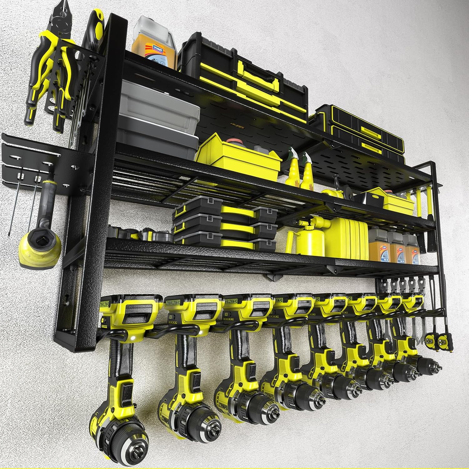 Power Tool Organizer-8 Drill Holder Wall Mount，Tool Organizer and ...