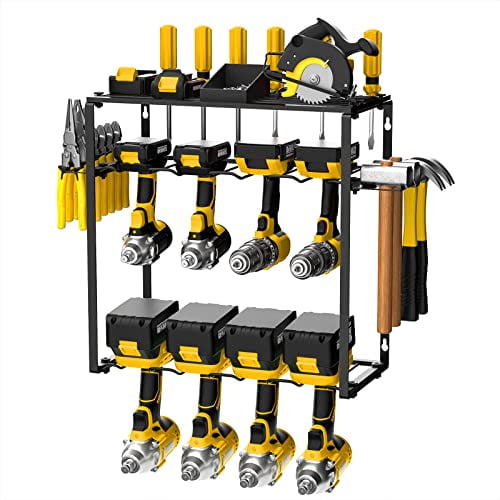 Power Tool Organizer, 8 Drill Holders Wall Mount, Power Tool Storage ...