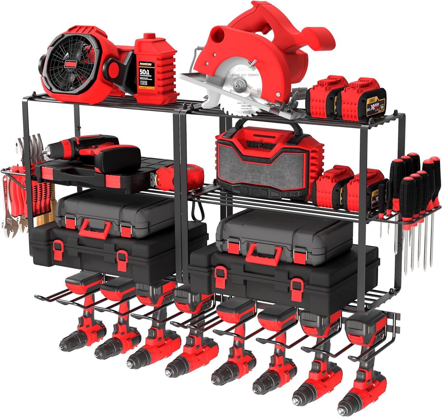 Power Tool Organizer with Charging Station, 4 Layers Drill Holder Wall ...