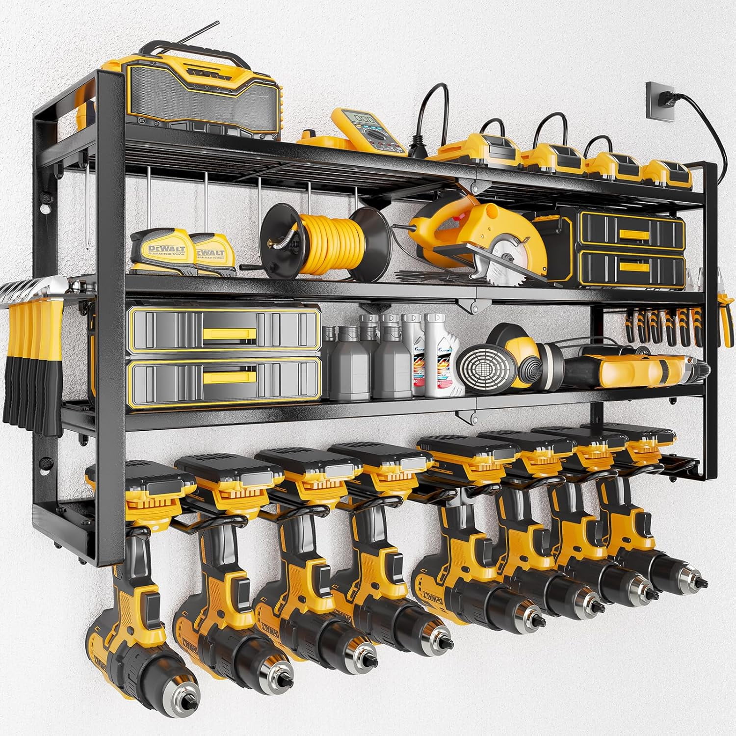 Power Tool Organizer with Charging Station and 8 Outlets Power Strips,8 ...