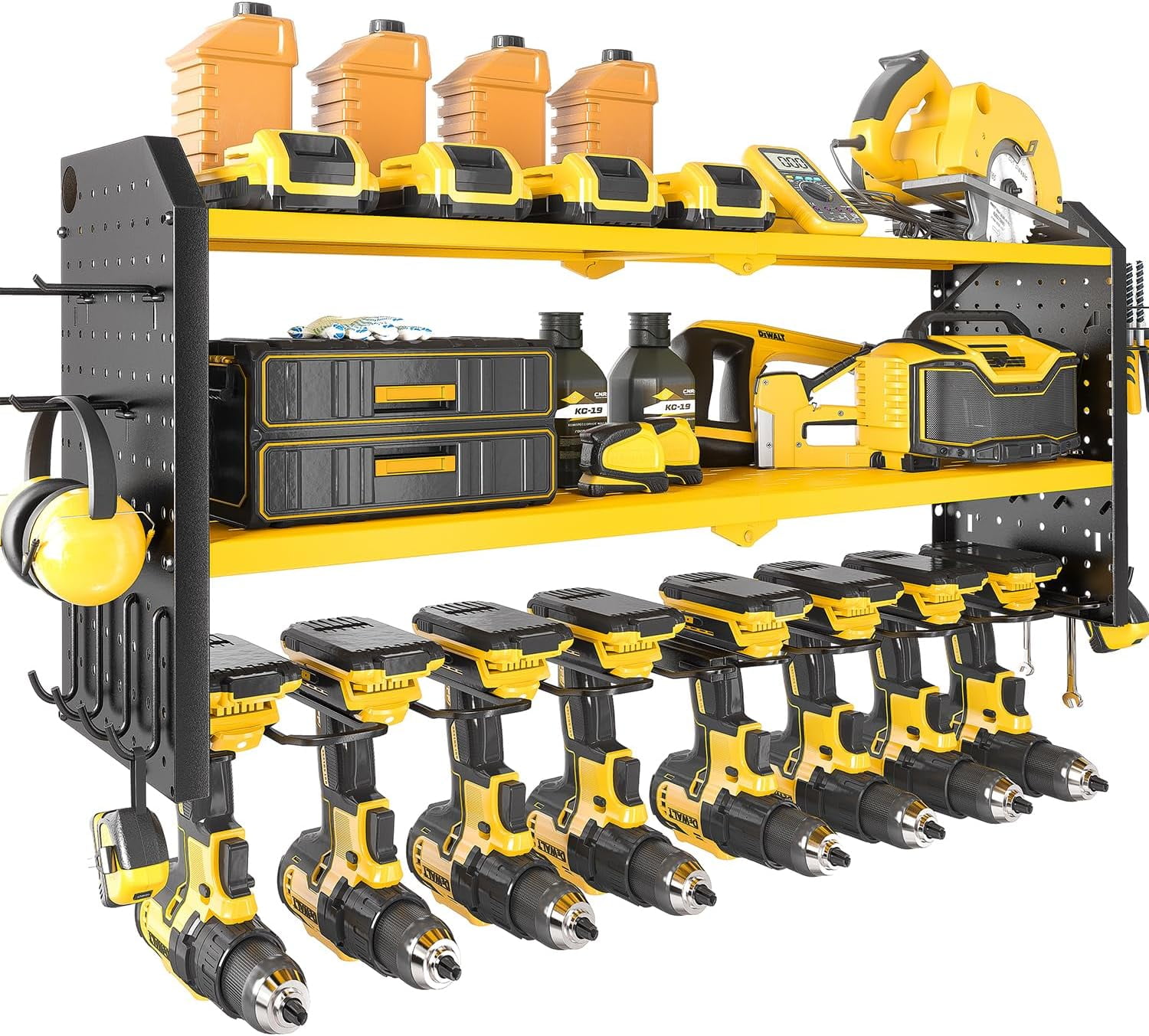 Power Tool Organizer,Large 8 Drill Holder Wall Mount with 2 Side ...