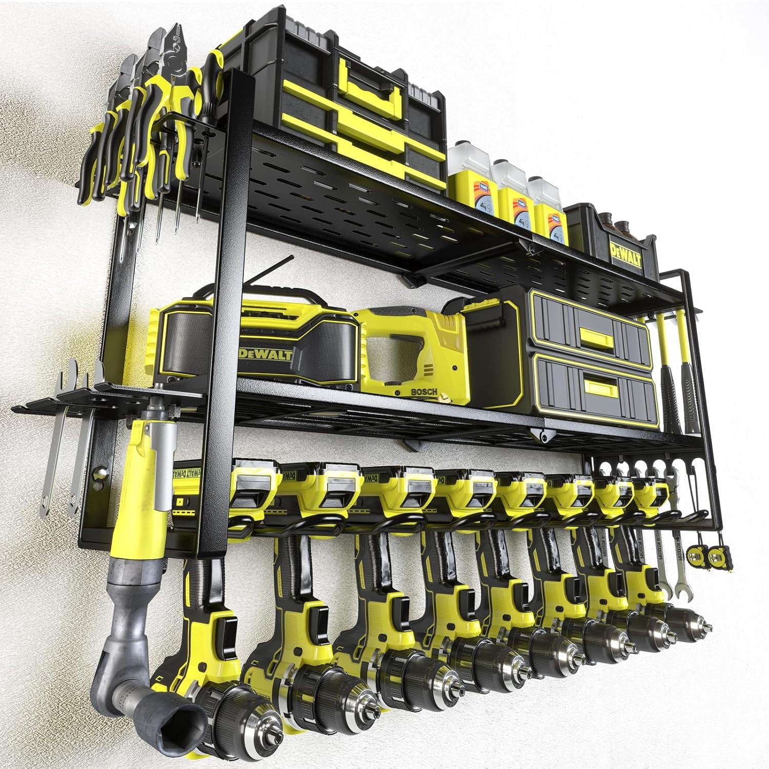 Power Tool Organizer for Tool Storage, 8 Drill Holder Wall Mount, Tool ...