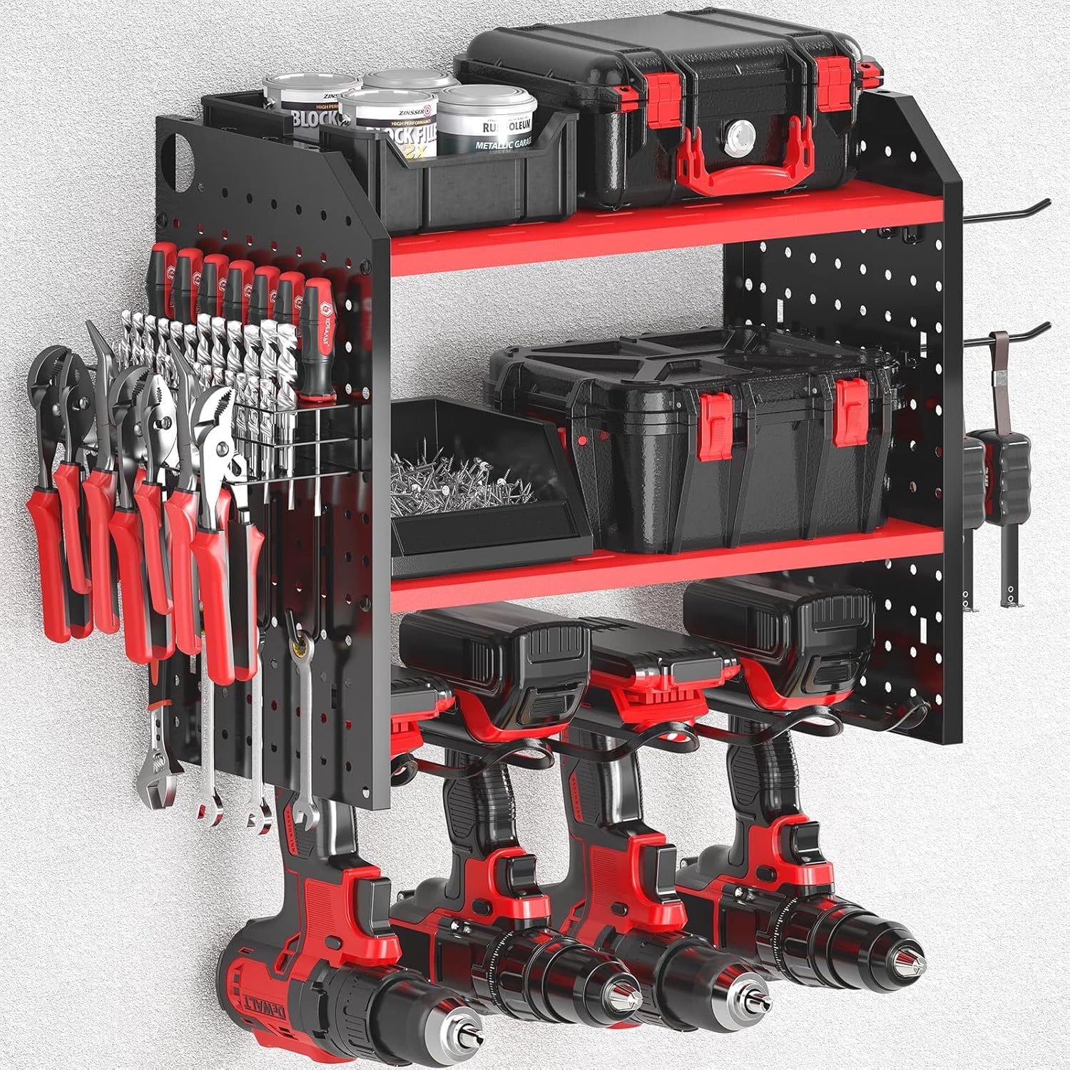 =Power Tool Organizer for Tool Storage, Drill Holder Wall Mount With 2 ...