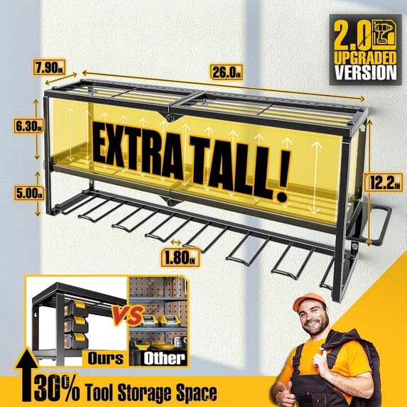 Power Tool Organizer for Tool Storage, Drill Holder Wall Mount with ...