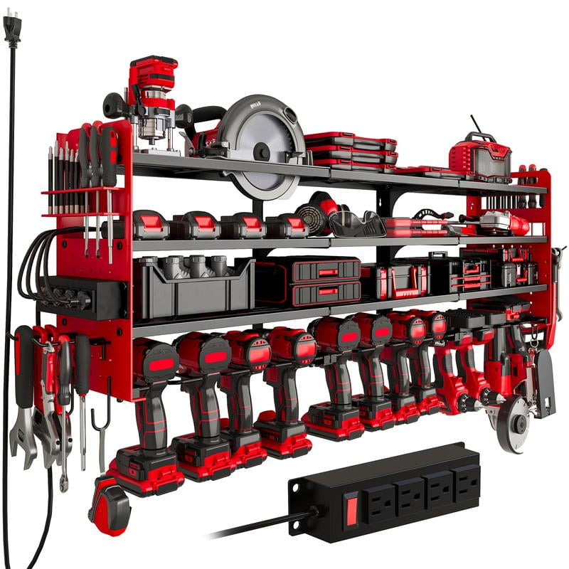 Power Tool Organizer Wall,Cordless Drill Hanger Storage Rack 12 Drill ...