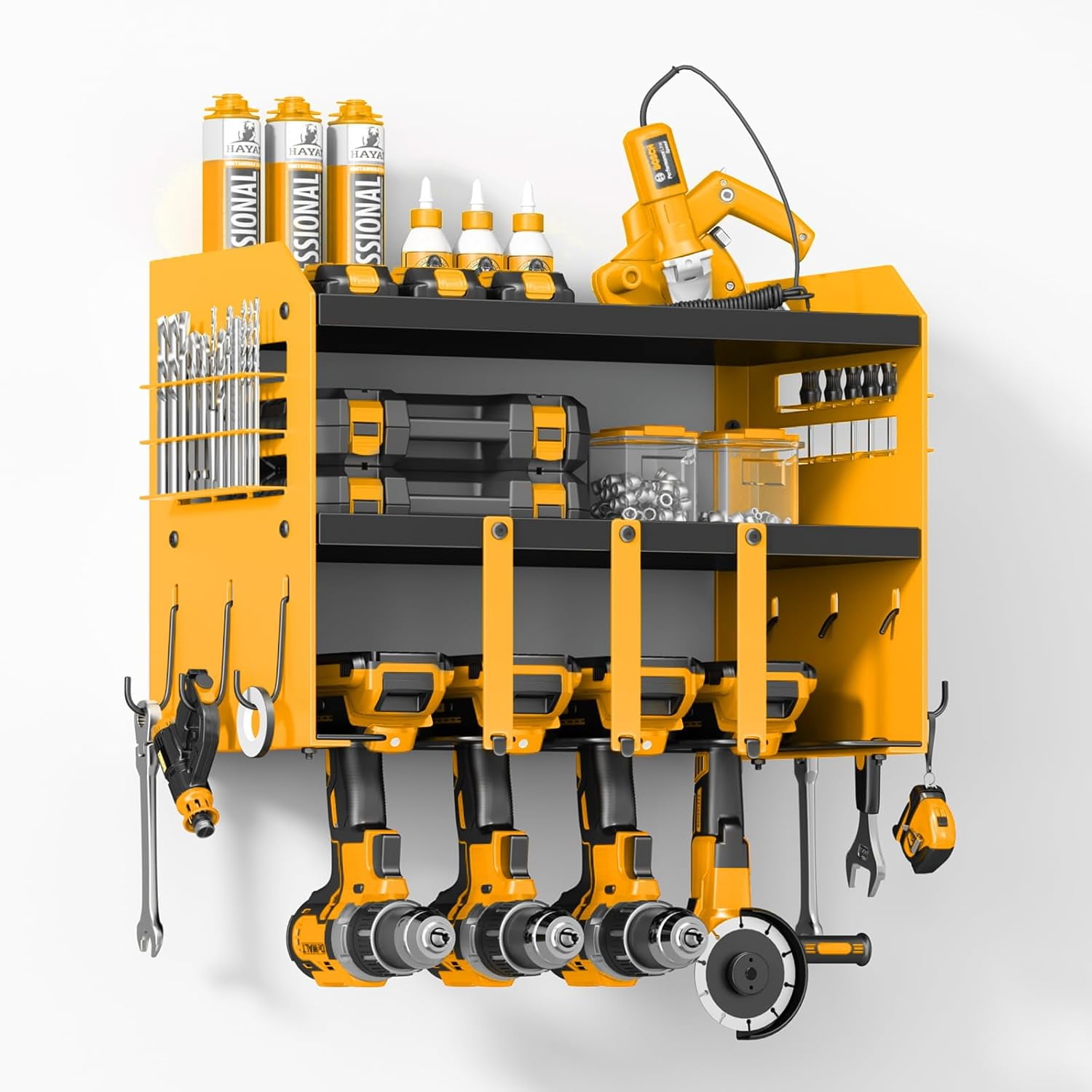 Power Tool Organizer Wall Mount - 120Lbs Load 3 Layers Storage Rack 4 ...