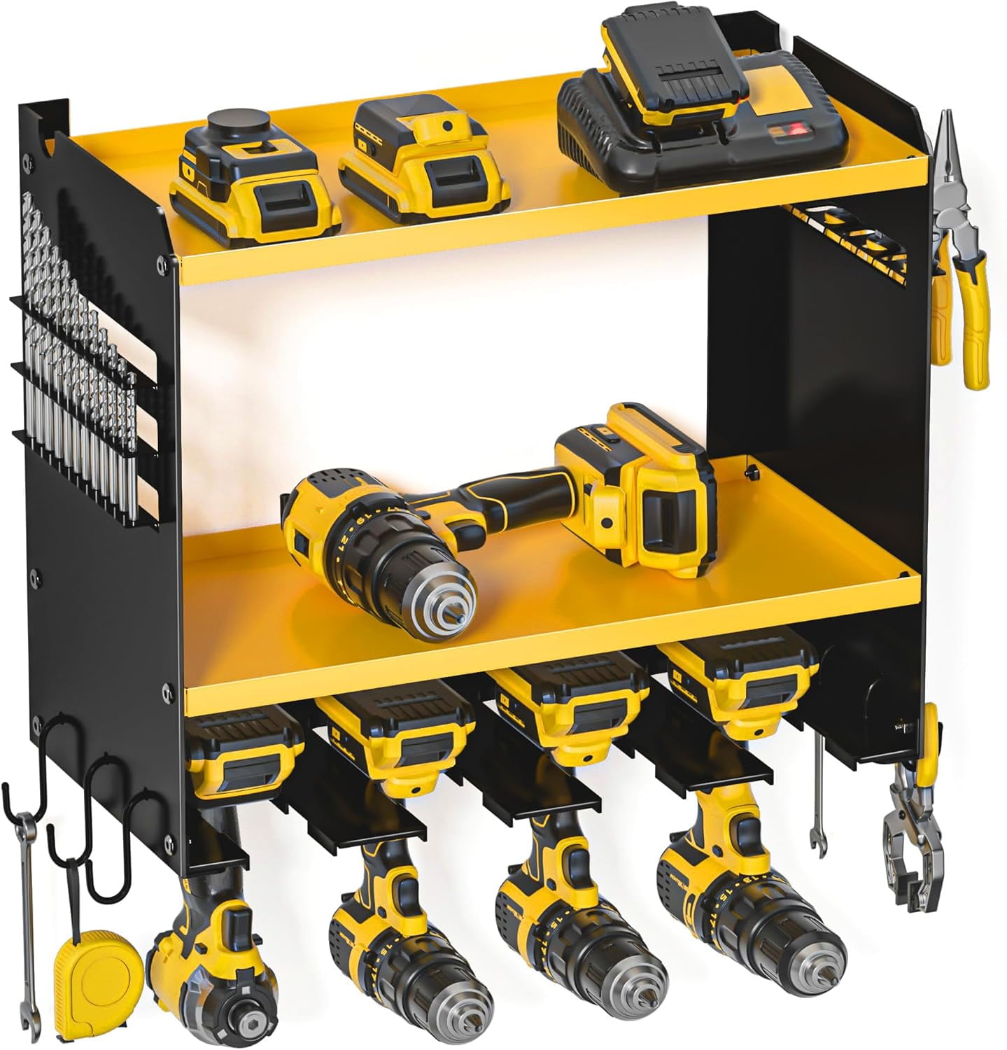 Power Tool Organizer Wall Mount, 15 Min Fast Assembly & Maximum 100lb load by Heavy Duty Metal,4 ...